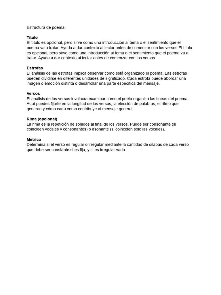Estructura y análisis de poemas | PDF