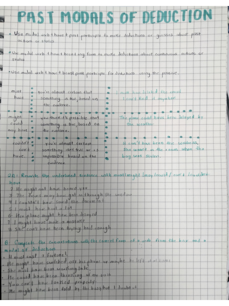 PAST MODALS OF DEDUCTION (28 Oct 2024 A La(s) 18-46) | PDF