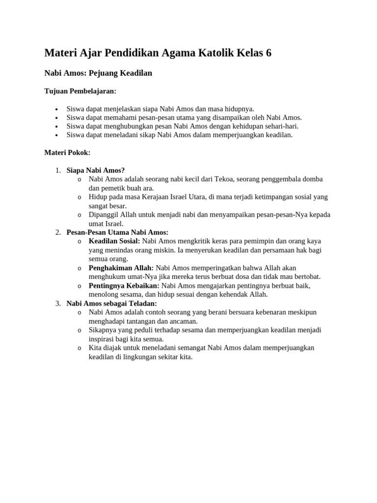 Materi NABI AMOS PEJUANG KEADILAN | PDF | Ilmu Sosial