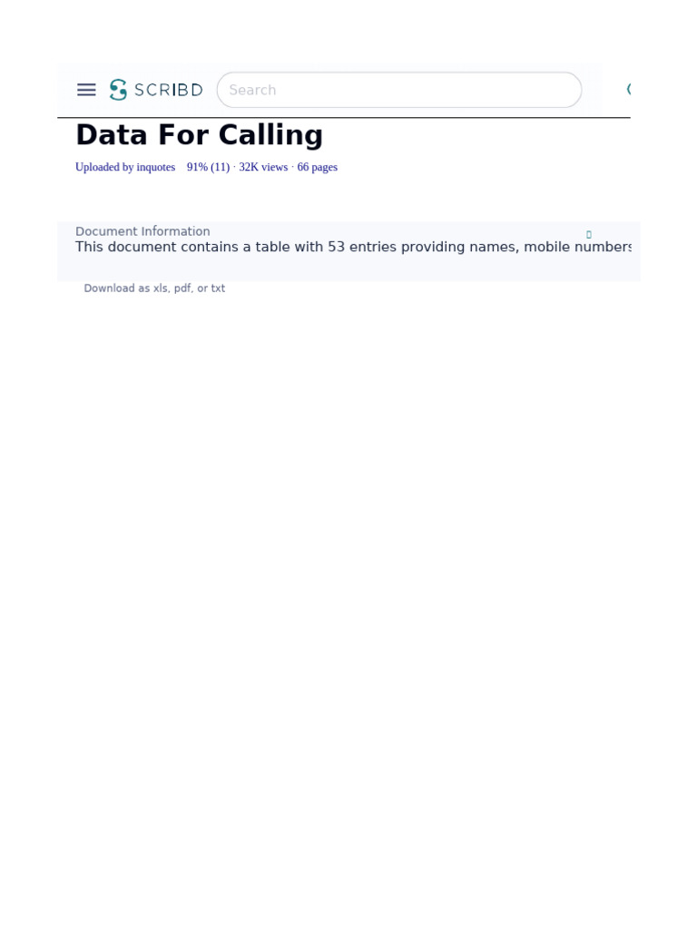 Contact Data for Telemarketers | PDF | Computing | Digital Technology