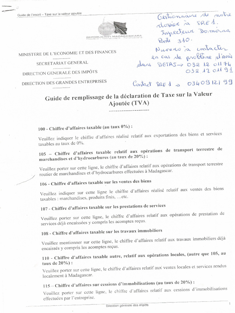 Guide Declaration TVA | PDF