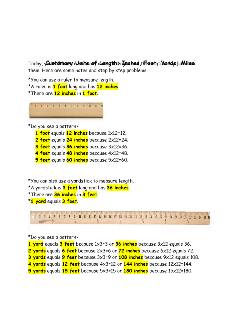 Understanding Length Measurements | PDF | Foot (Unit) | Yard