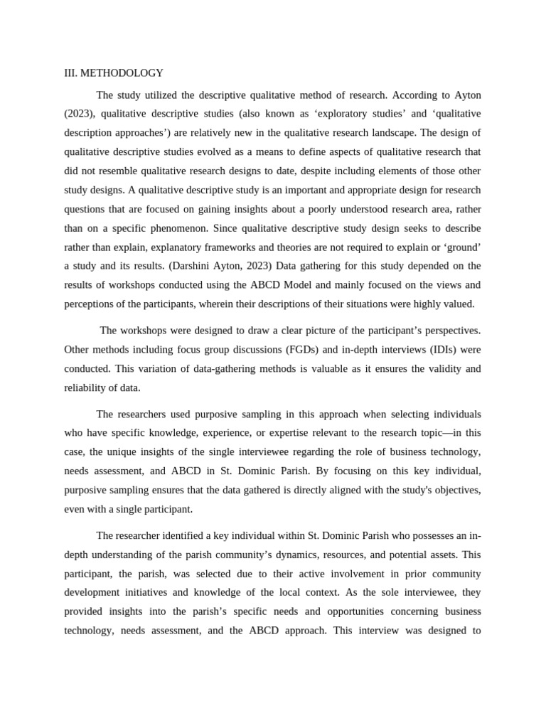 Chapter 3 Methodology | PDF | Qualitative Research | Methodology