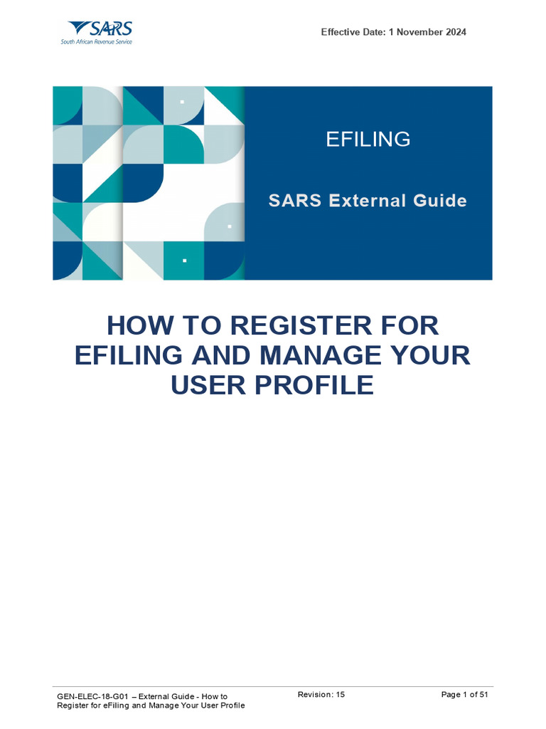 GEN ELEC 18 G01 How To Register For Efiling and Manage Your User Profile External Guide | PDF ...