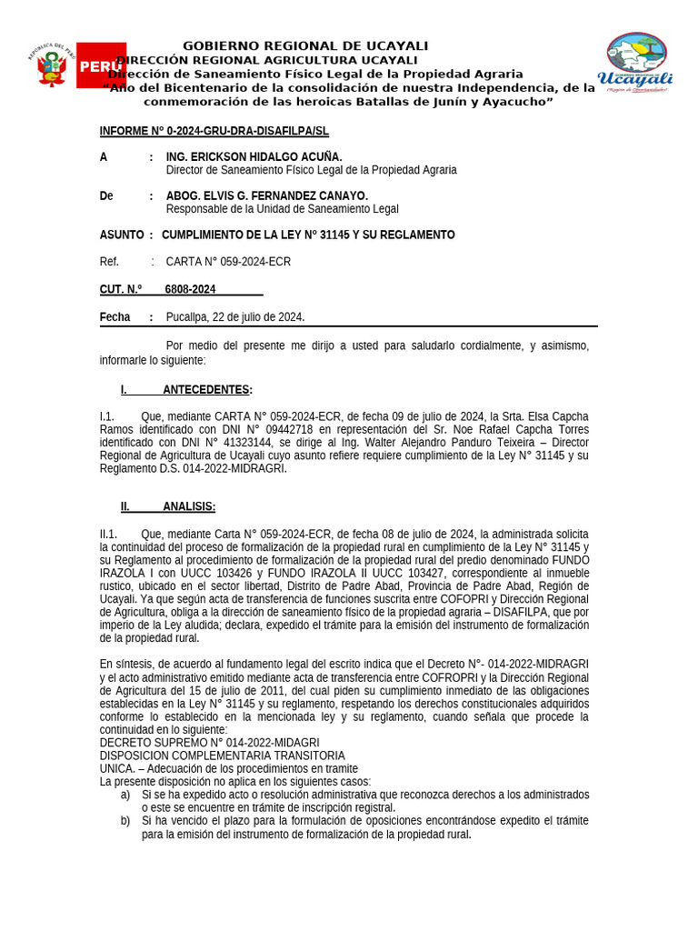 Informe - Carta Notarial 1 | PDF | Regulación | Justicia