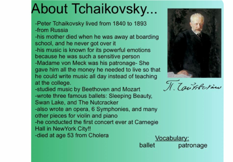 Tchaikovsky Fact File | PDF