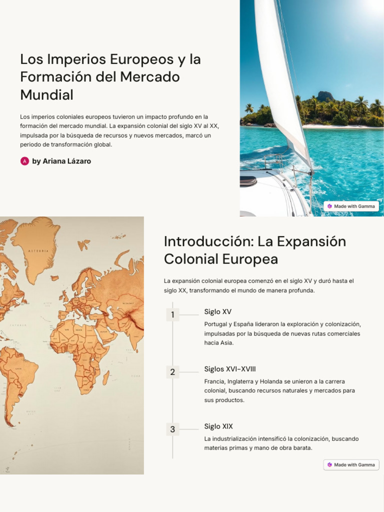 Formación de Imperios Coloniales Europeos | PDF | Colonialismo | Comercio