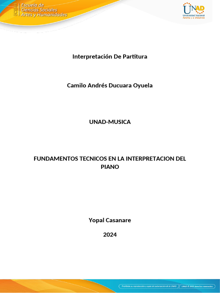 Unidad 2 - Fase 3 - Interpretación de Partitura Aplicada Al Piano | PDF