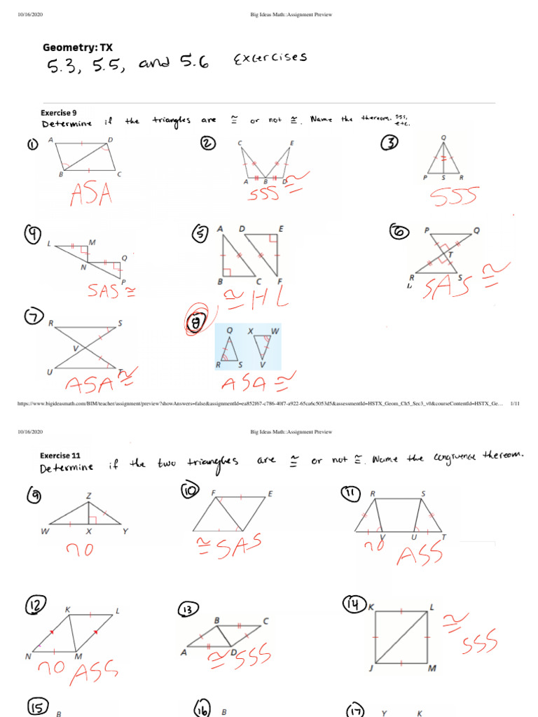 5.3, 5.5, 5.6 Practice | PDF | Euclidean Geometry | Elementary Geometry