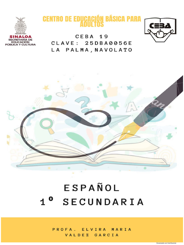 Español Sec 1ro. | PDF