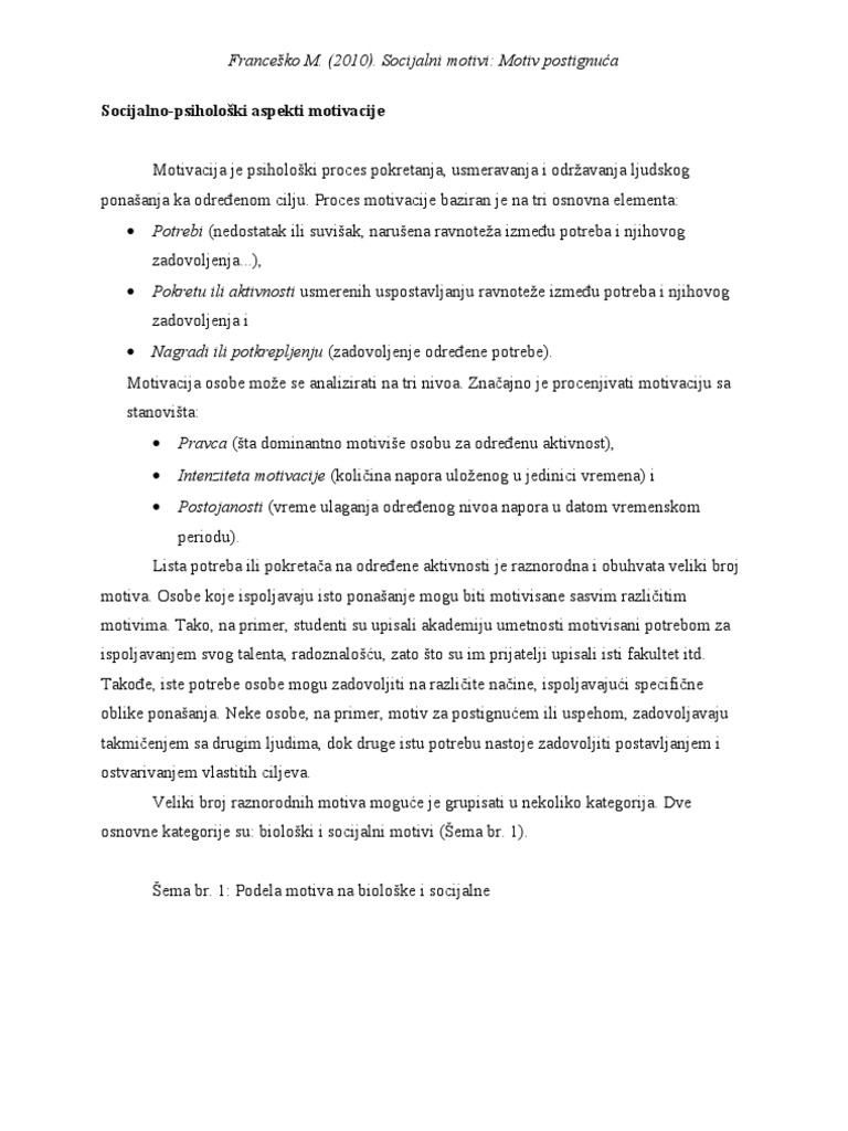 Motiv Postignuca | PDF