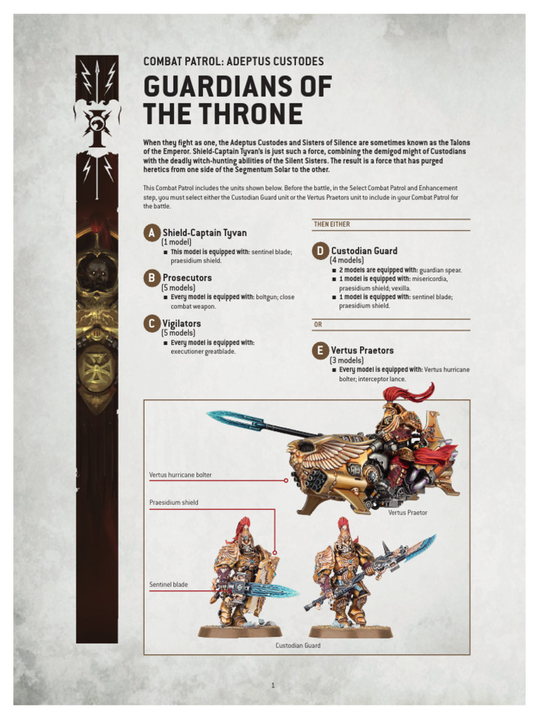 CP - Adeptus Custodes - Guardians of The Throne 10.2 | PDF | Military ...