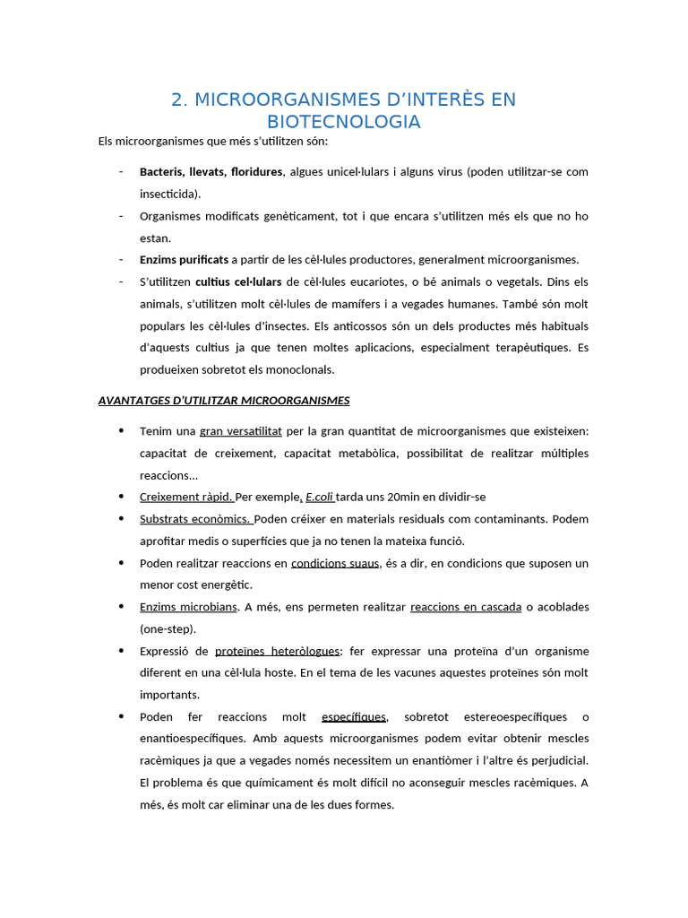 TEMA 2 - Microorganismes D'interes | PDF