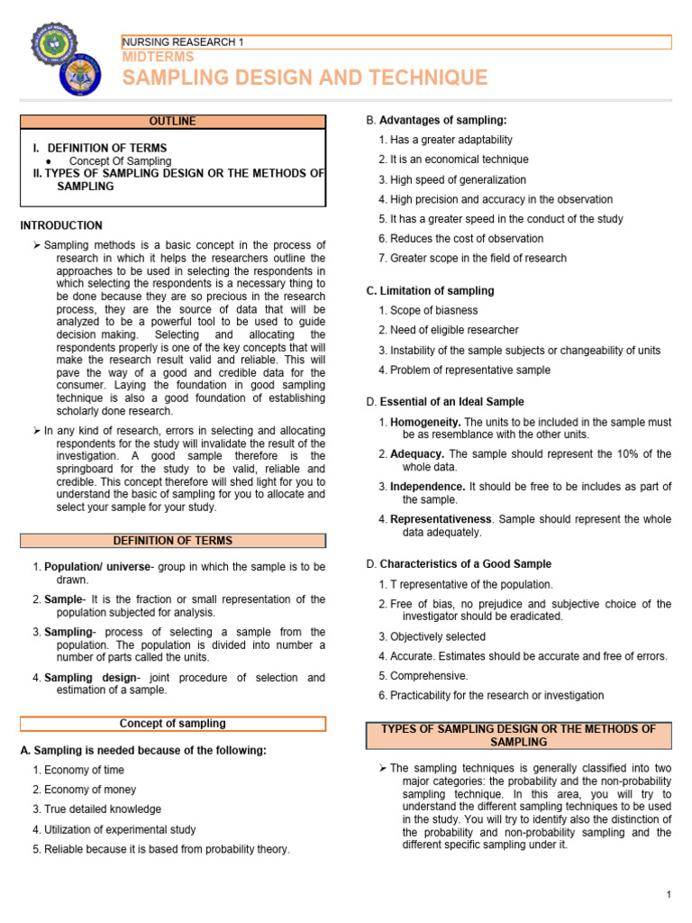 Nursing Research Sampling Guide Pdf Sampling Statistics Stratified Sampling