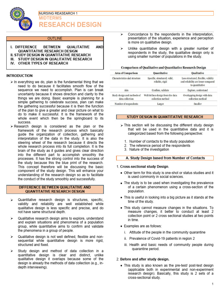 Understanding Research Design in Nursing | PDF | Experiment | Methodology