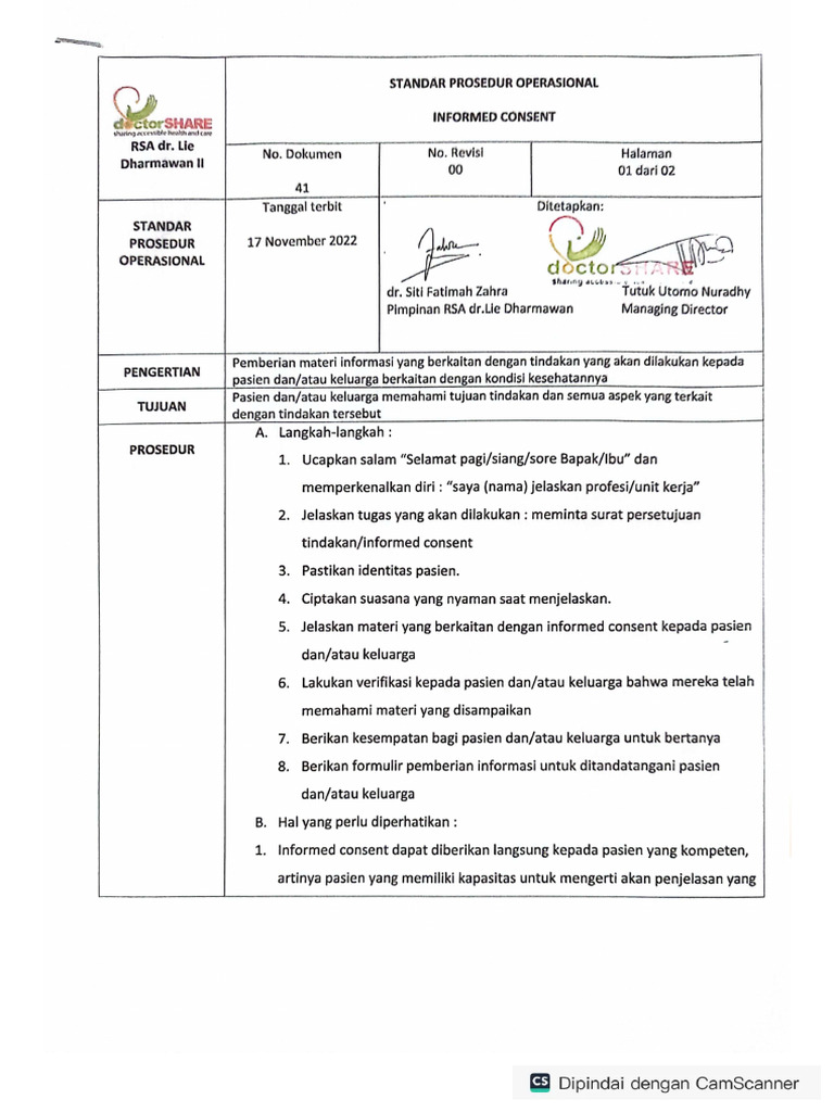 SOP Informed Consent | PDF