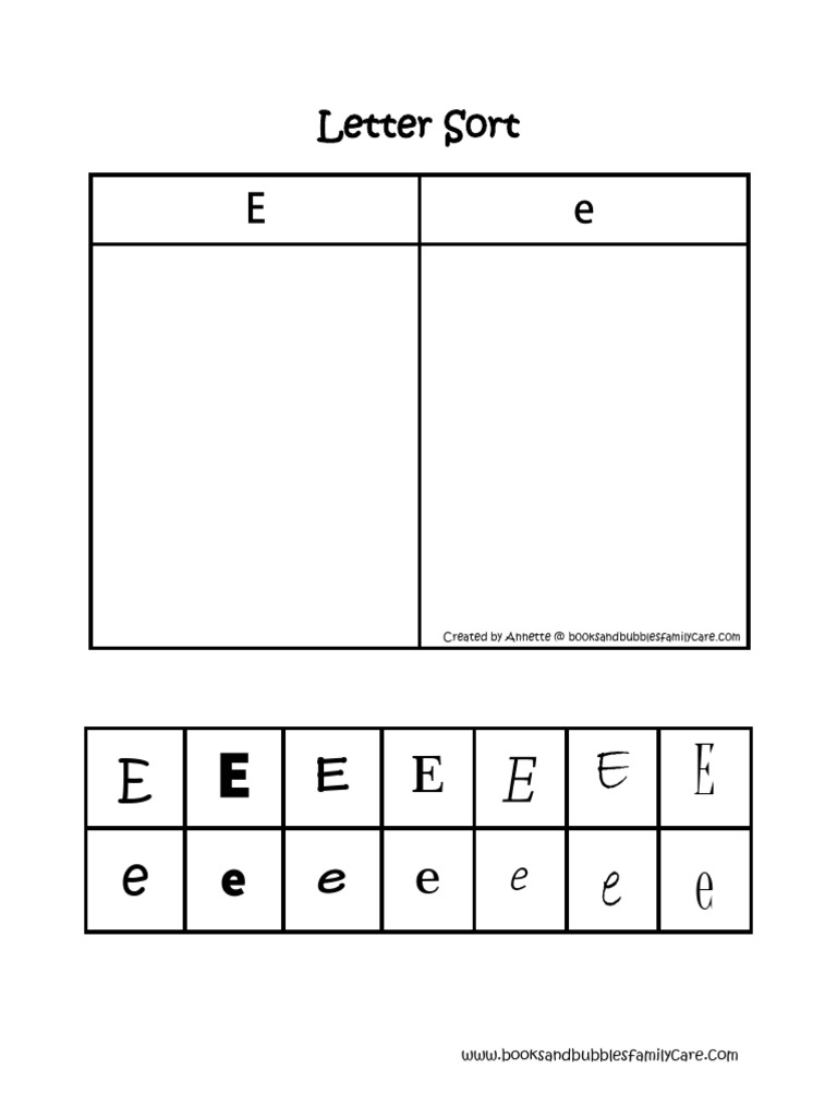 Letter Sort E | PDF