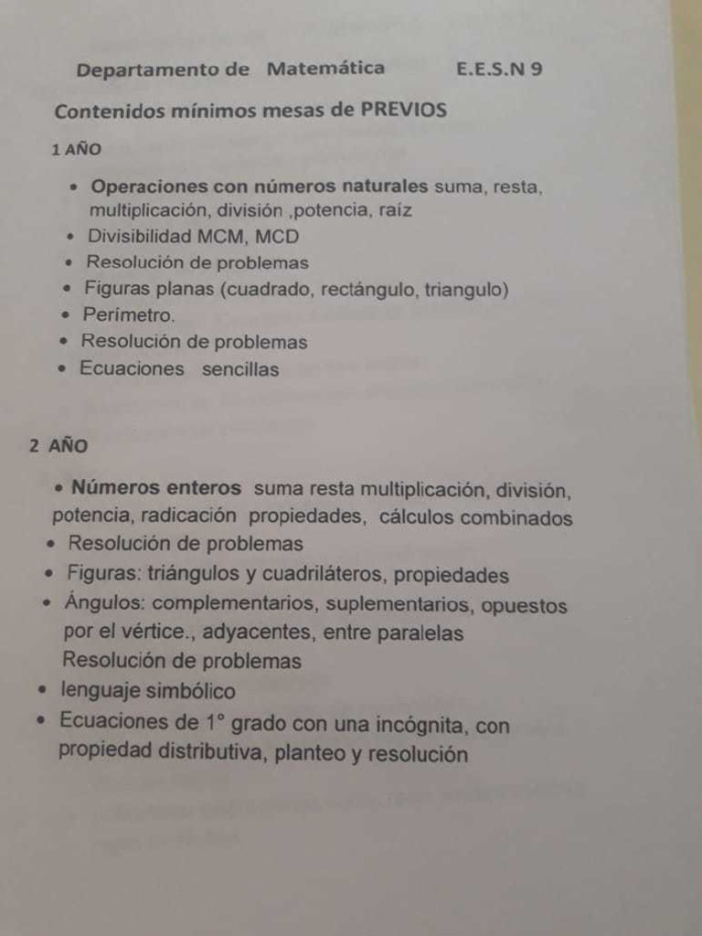 Matemática 1ro y 2do Año | PDF