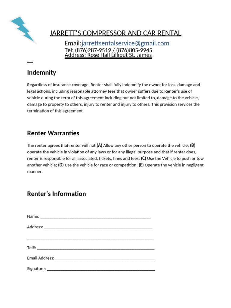 Renter Contract | PDF | Business