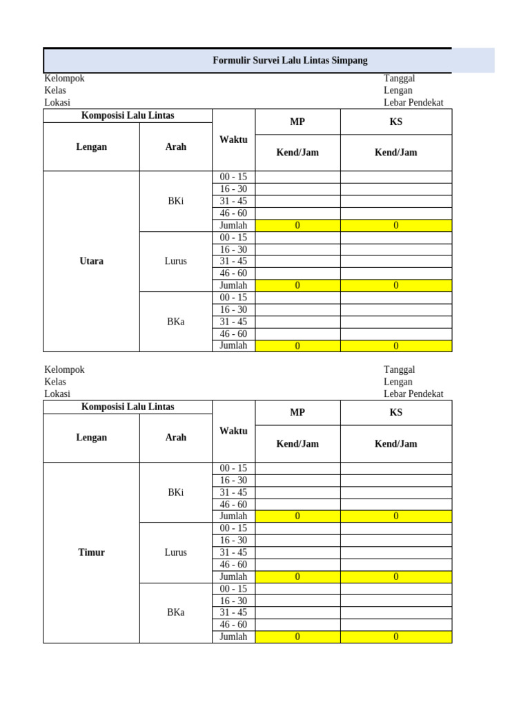 Excel Simpang APILL PKJI 2023 | PDF