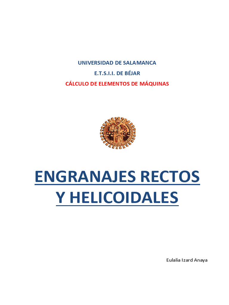 Engranajes Rectos y Helicoidales | PDF | Engranaje | Estrés (Mecánica)