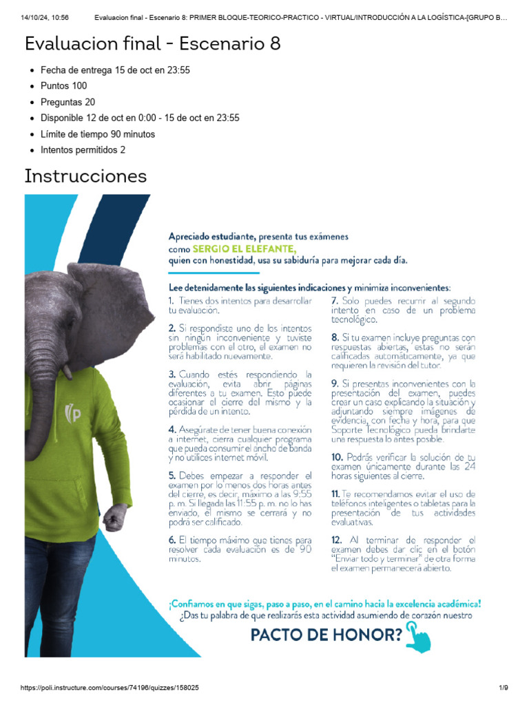 Evaluacion Final - Escenario 8 Sand | PDF | Tránsito rápido | Logística