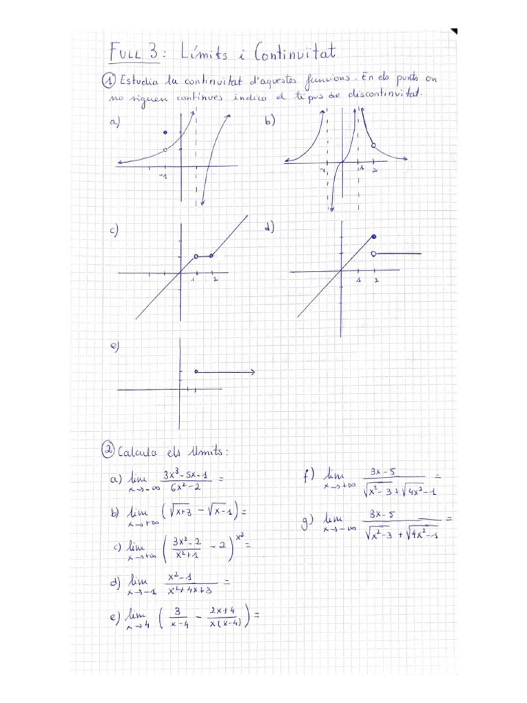 Full 3 Limits I Continuitat | PDF