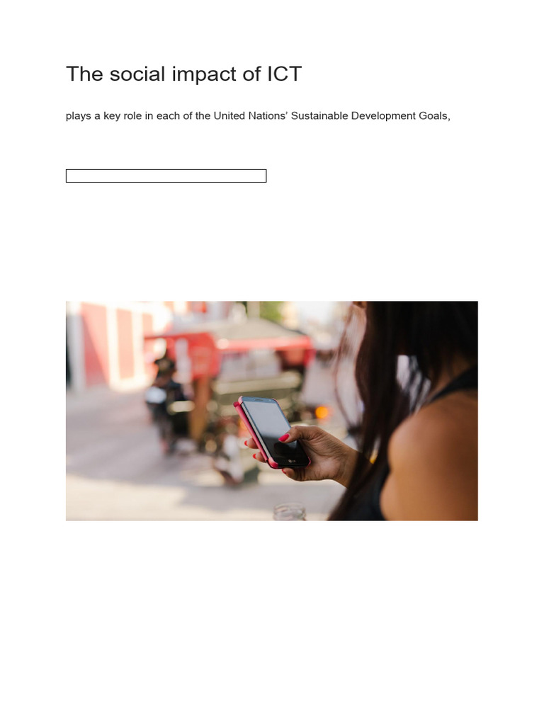The Social Impact of ICT | PDF | Information And Communications ...