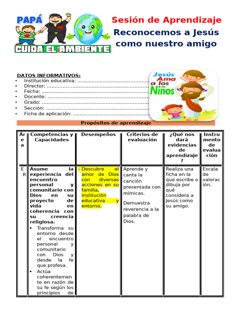 1° Sesión Día 2 Rel Reconocemos A Jesús Como Nuestro Amigo Unidad 4 ...