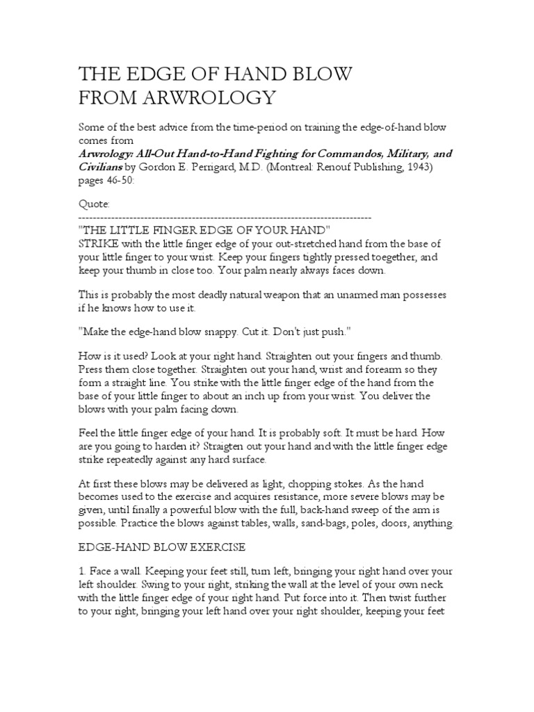 Mastering the Edge-Hand Blow | PDF | Finger | Hand