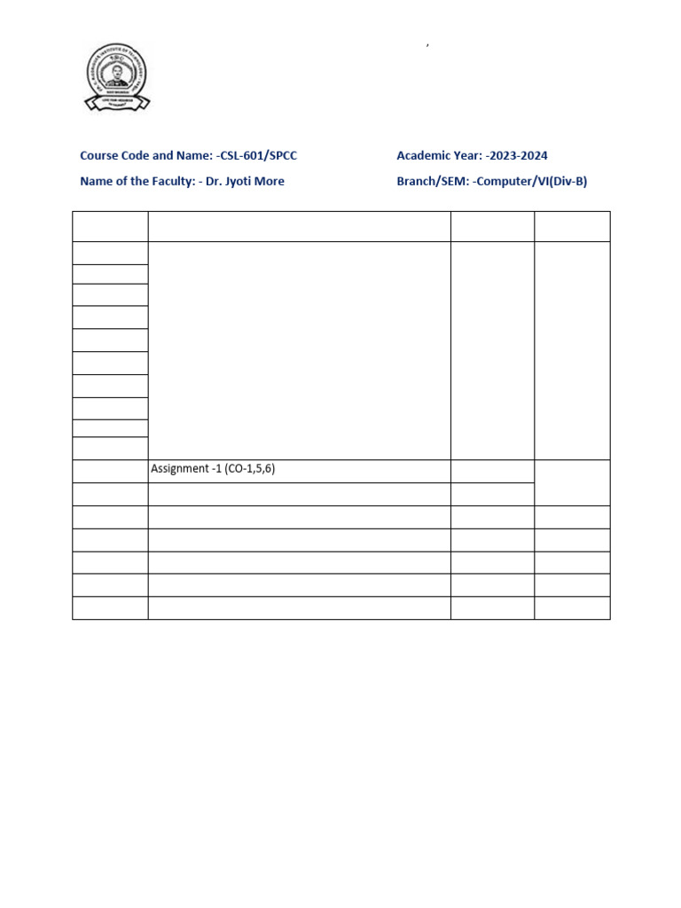 Indexpage SPCC Students Submission Checklist | PDF | Science ...