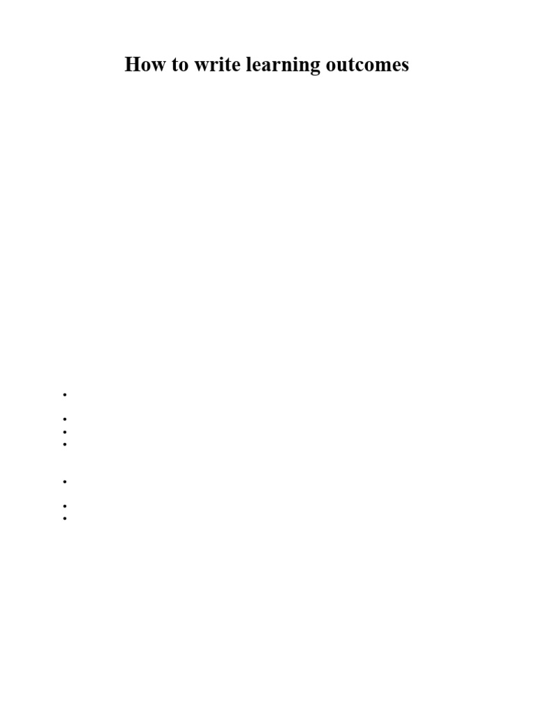 Writing Effective Learning Outcomes | PDF | Geographic Information ...