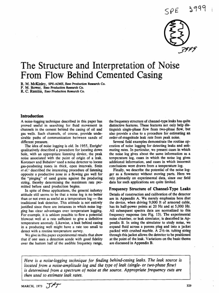 SPE 3999 - The Structure and Interpretation of Noise From Flow Behind ...