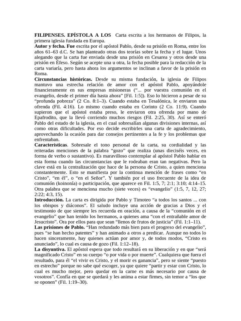 FILIPENSES | PDF | Pablo el apóstol | Epístola a Filemón