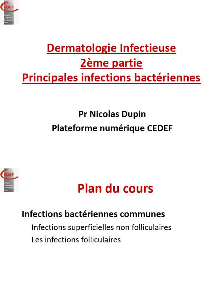 Dermatite Infectieuse 2 - Bactériennes | PDF | Médecine clinique ...