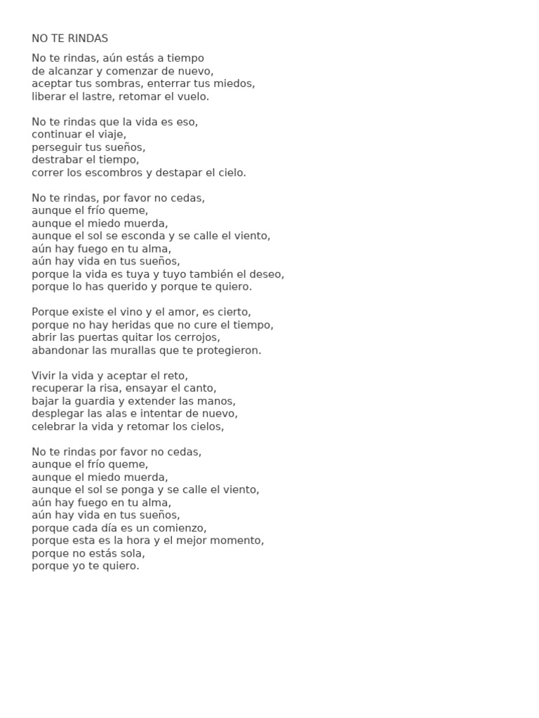 No Te Rindas | PDF