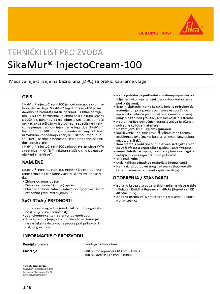 Sikamur Injectocream 100 | PDF
