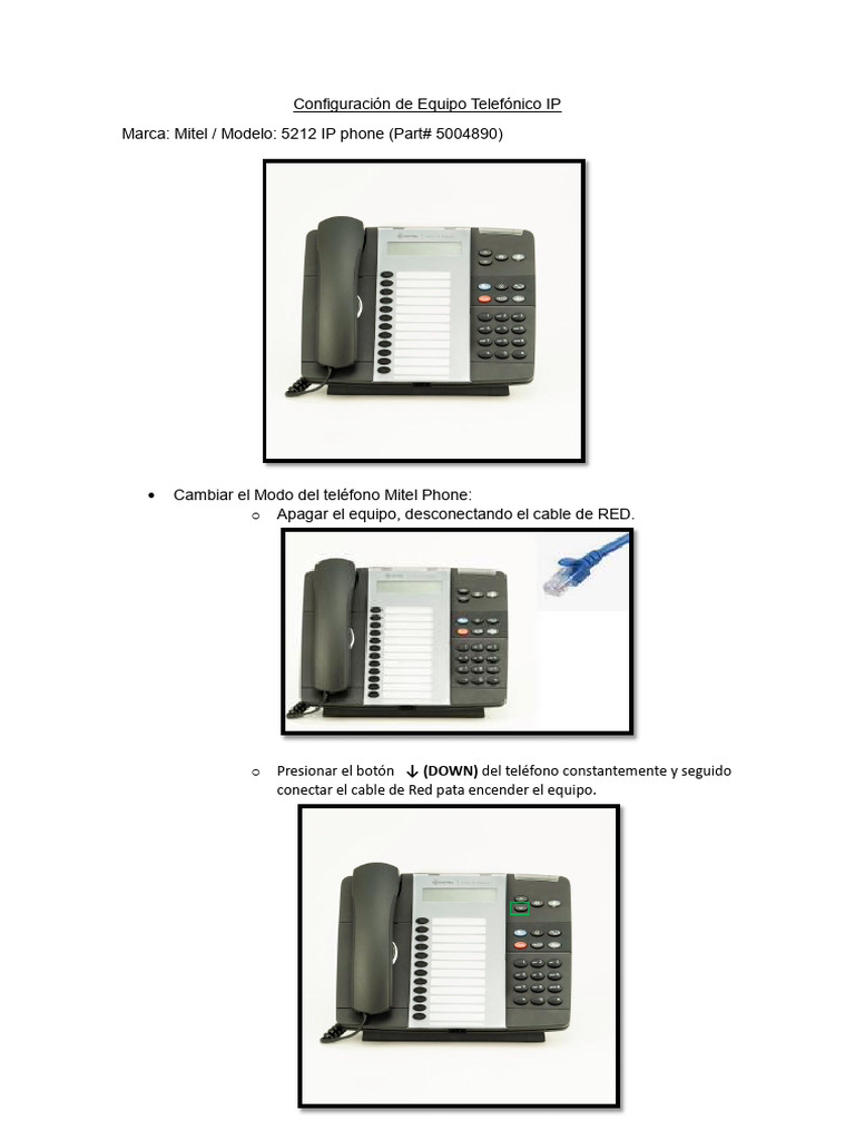 Manual para Cambiar Al Modo SIP - Mitel | PDF