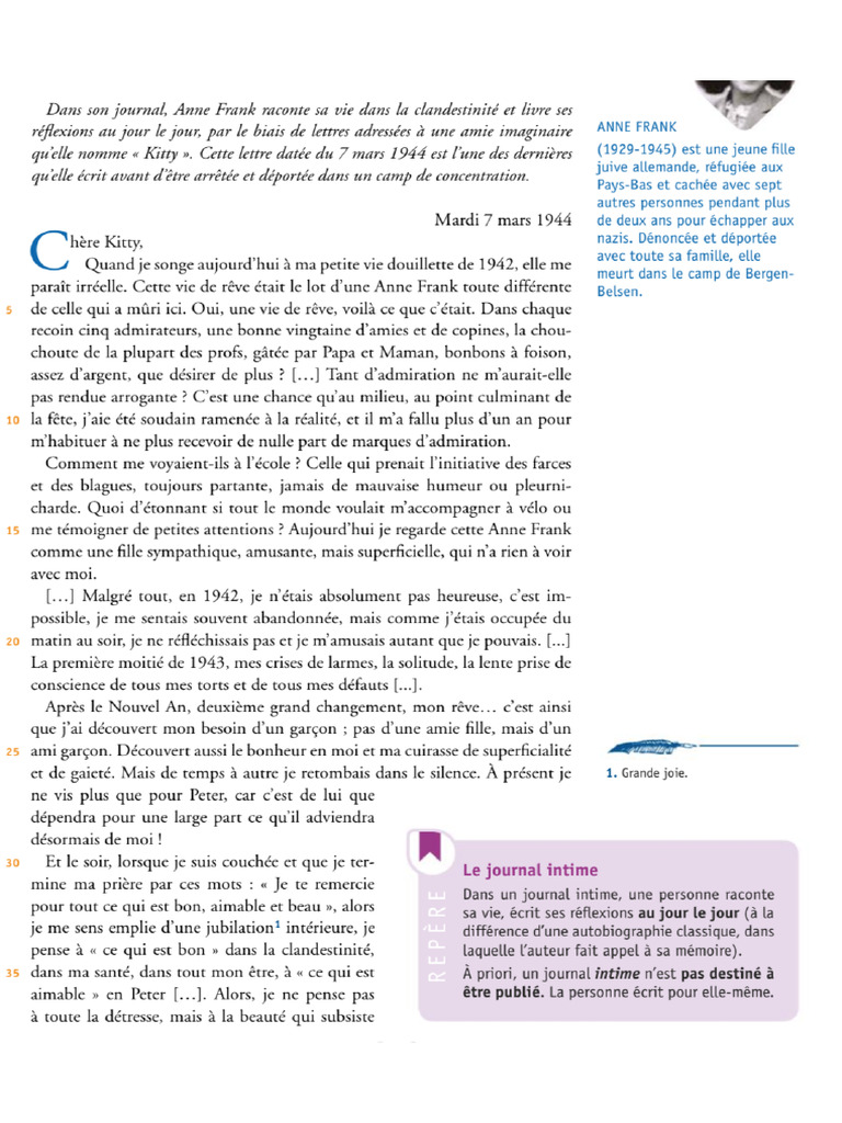 Questions Anne Frank | PDF