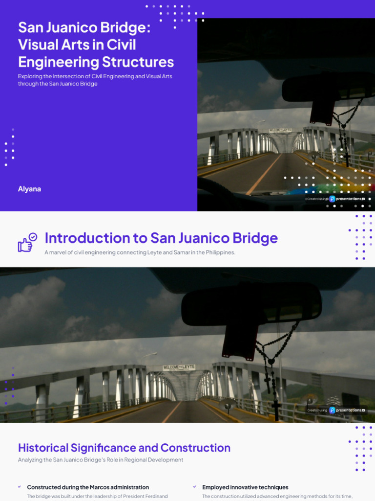 San Juanico Bridge Visual Arts in Civil Engineering Structures | PDF