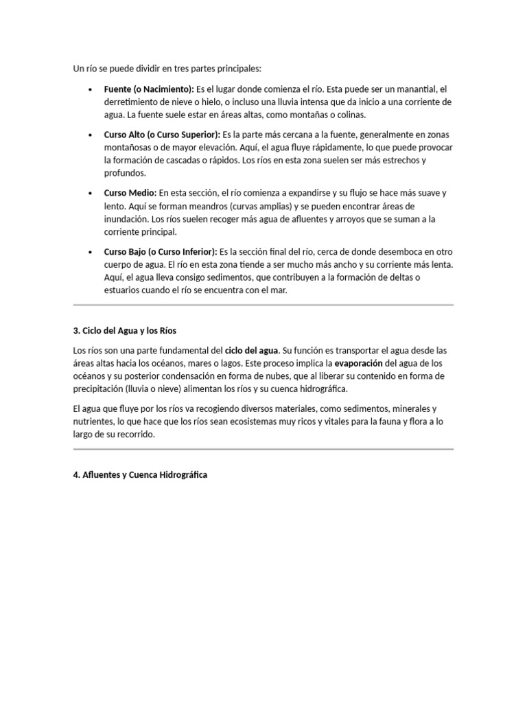 Un Río Se Puede Dividir en Tres Partes Principales | PDF