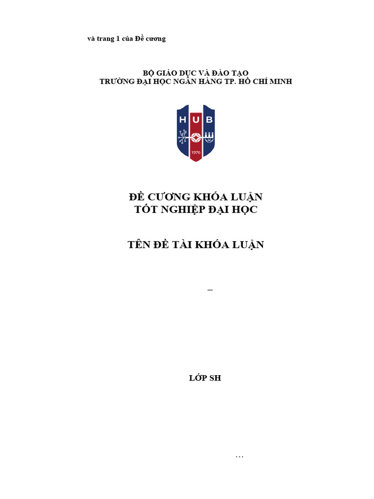 Huong Dan Trinh Bay de Cuong Khoa Luan Tot Nghiep | PDF