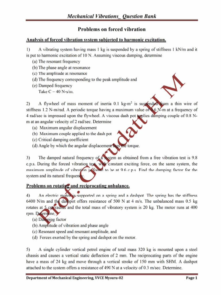 Forced Vibration (QB) | PDF