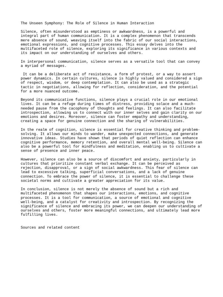 The Power of Silence in Communication | PDF | Silence | Communication