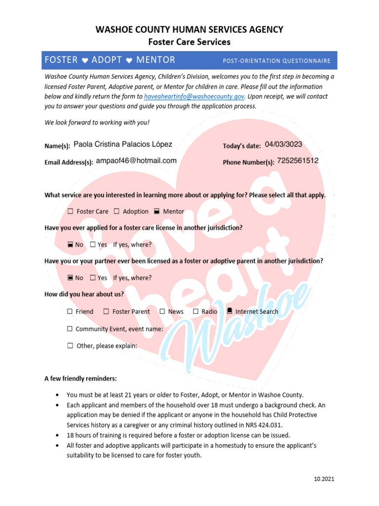 Blank Orientation Questionnaire - (10.2021) | PDF