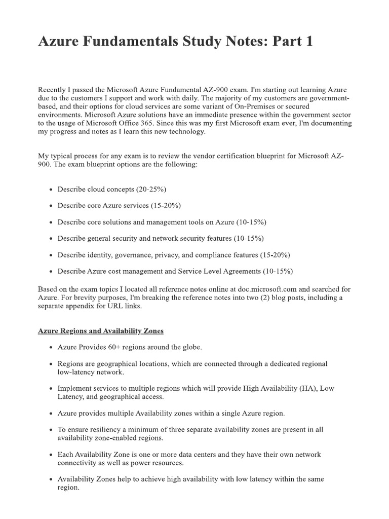 Azure Cheat Sheet 1 | PDF