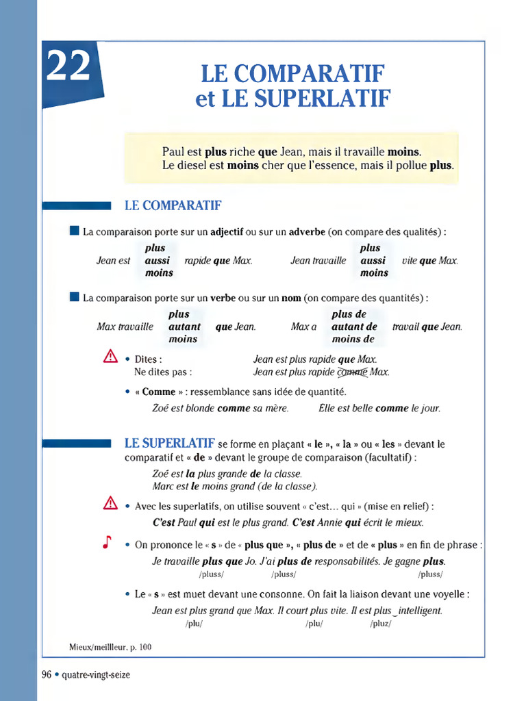 Comparatif e Superlatif - Exercice 3 | PDF