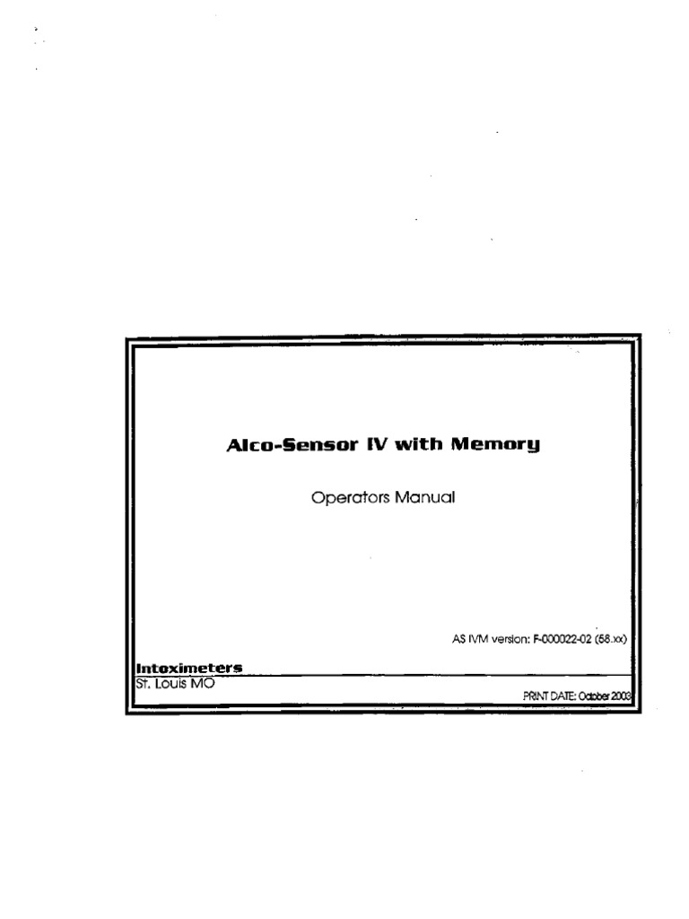 Alco Sensor IV Black Dot | PDF