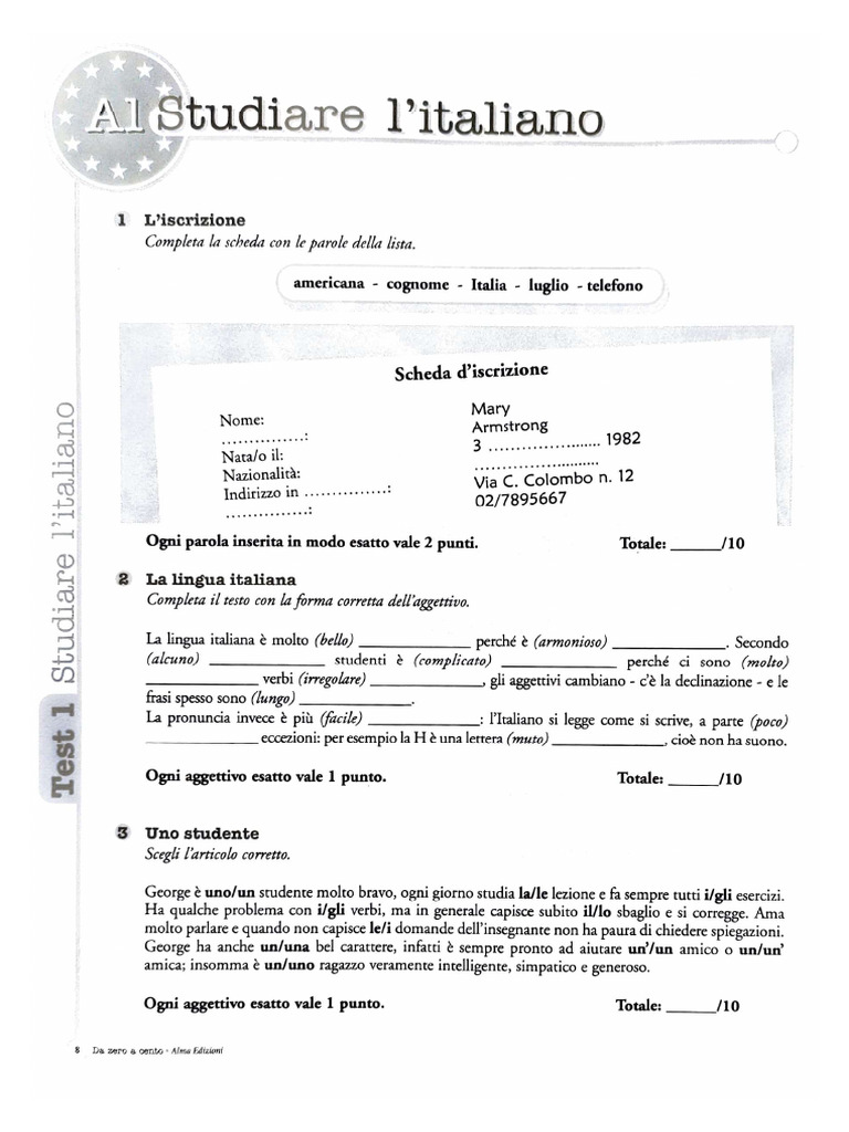 Studiare L'italiano | PDF