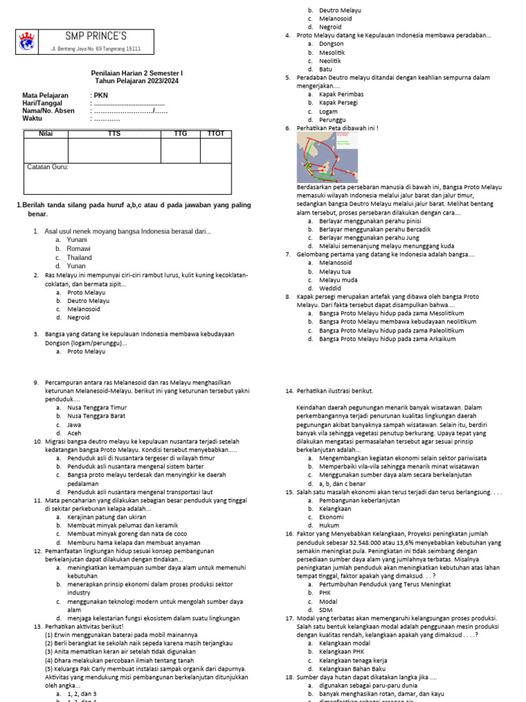 Soal PH Ips Kelas 7 | PDF